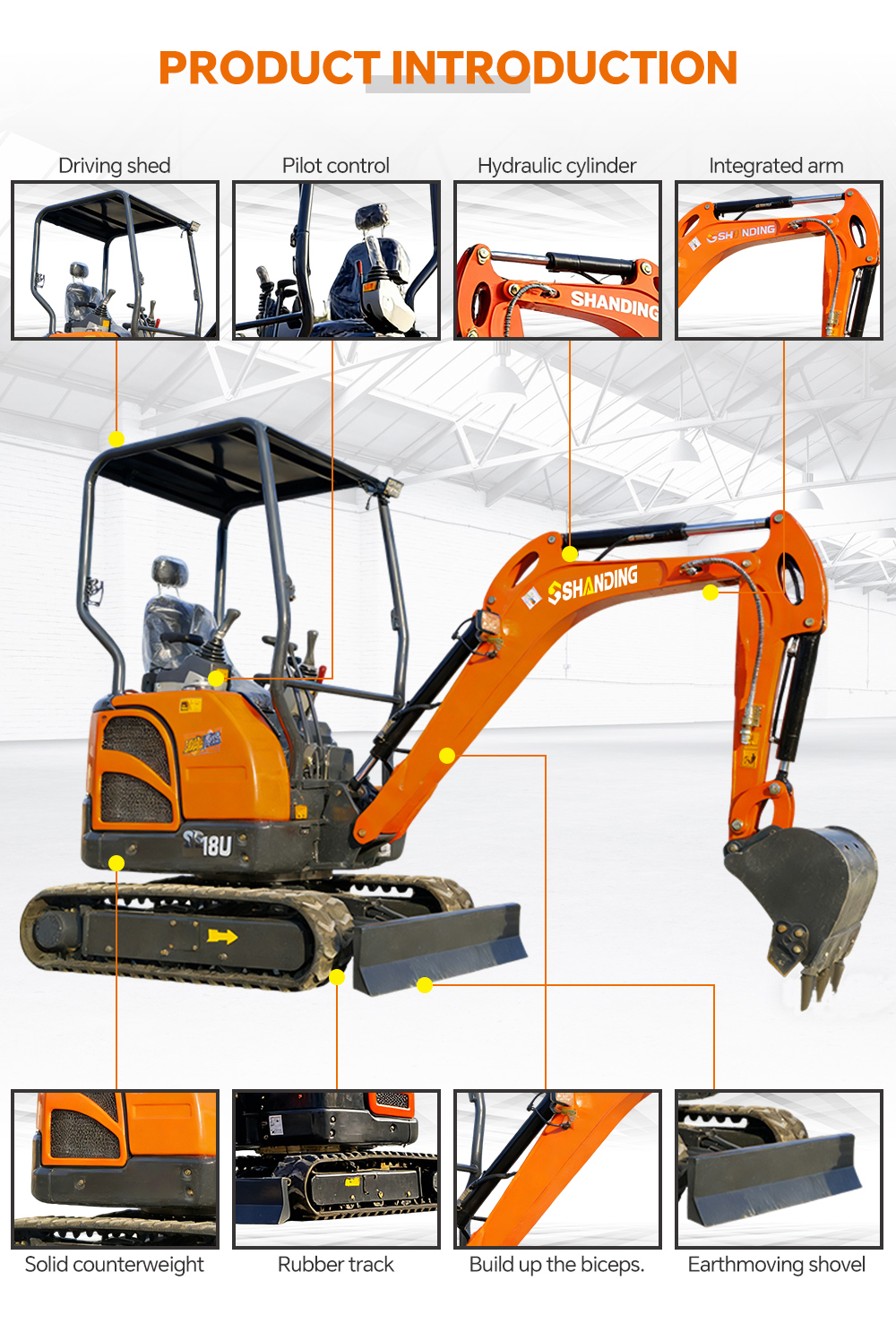 Mini Excavator SD18U - shandingmachinery.com